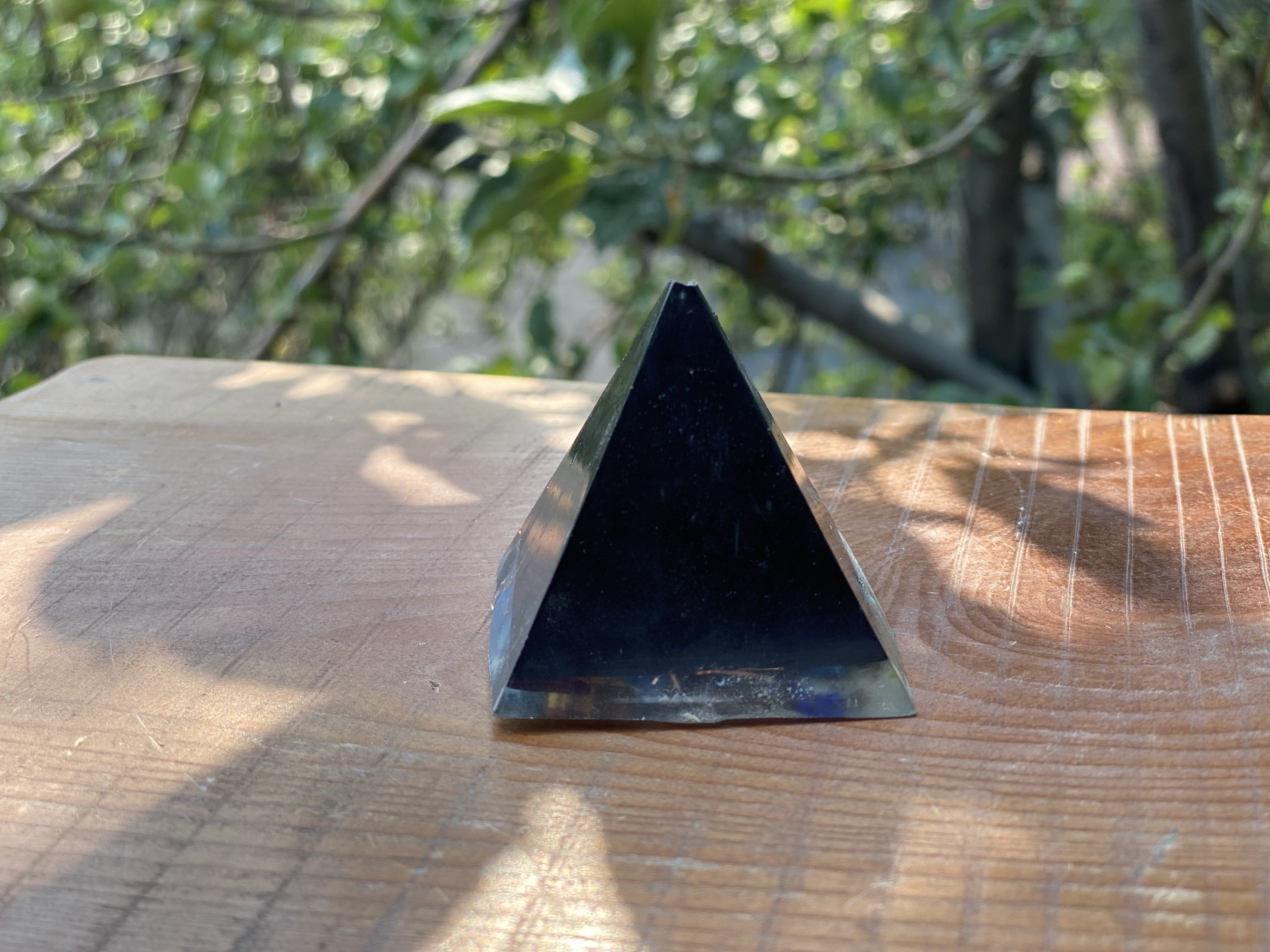 Small Black Triskelion Pyramid – OrAgonite