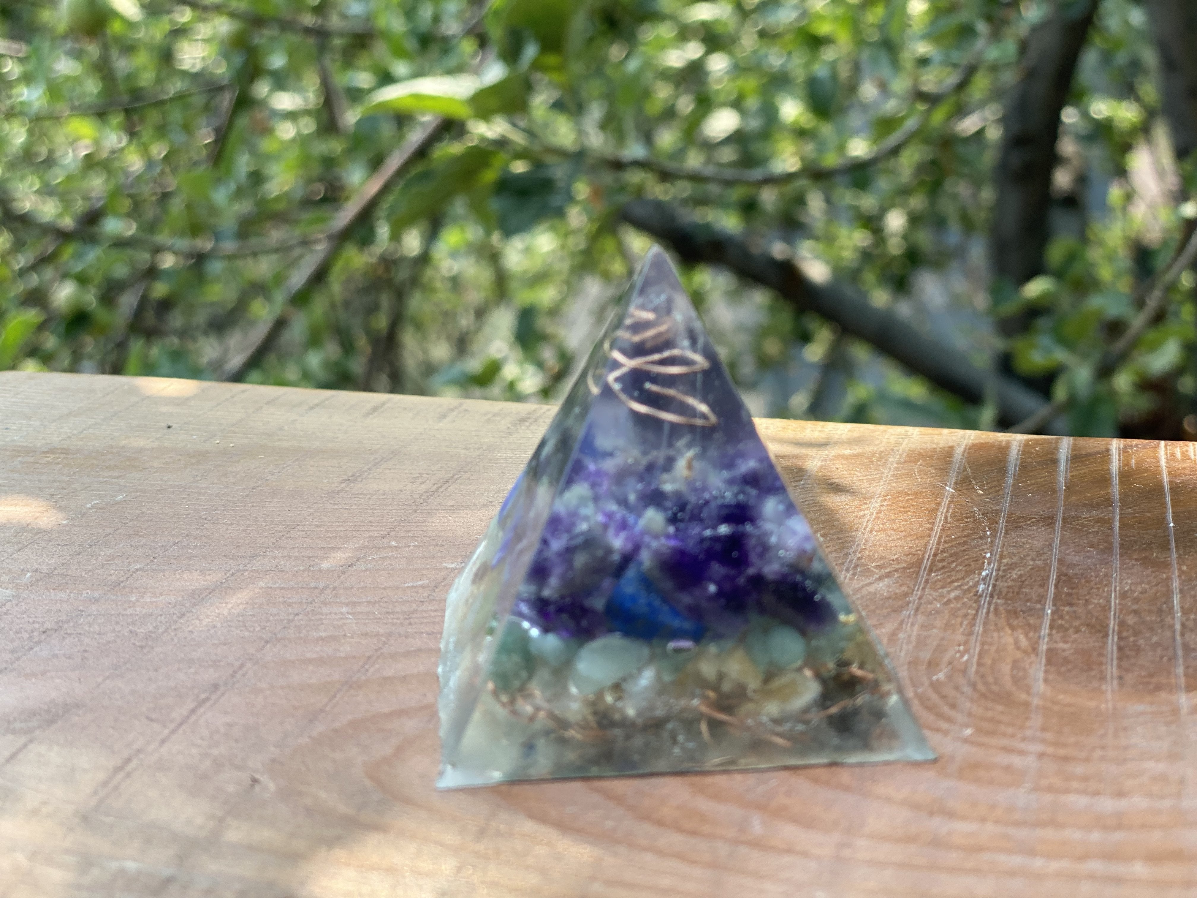 Small Chakra Pyramid- four sided – OrAgonite