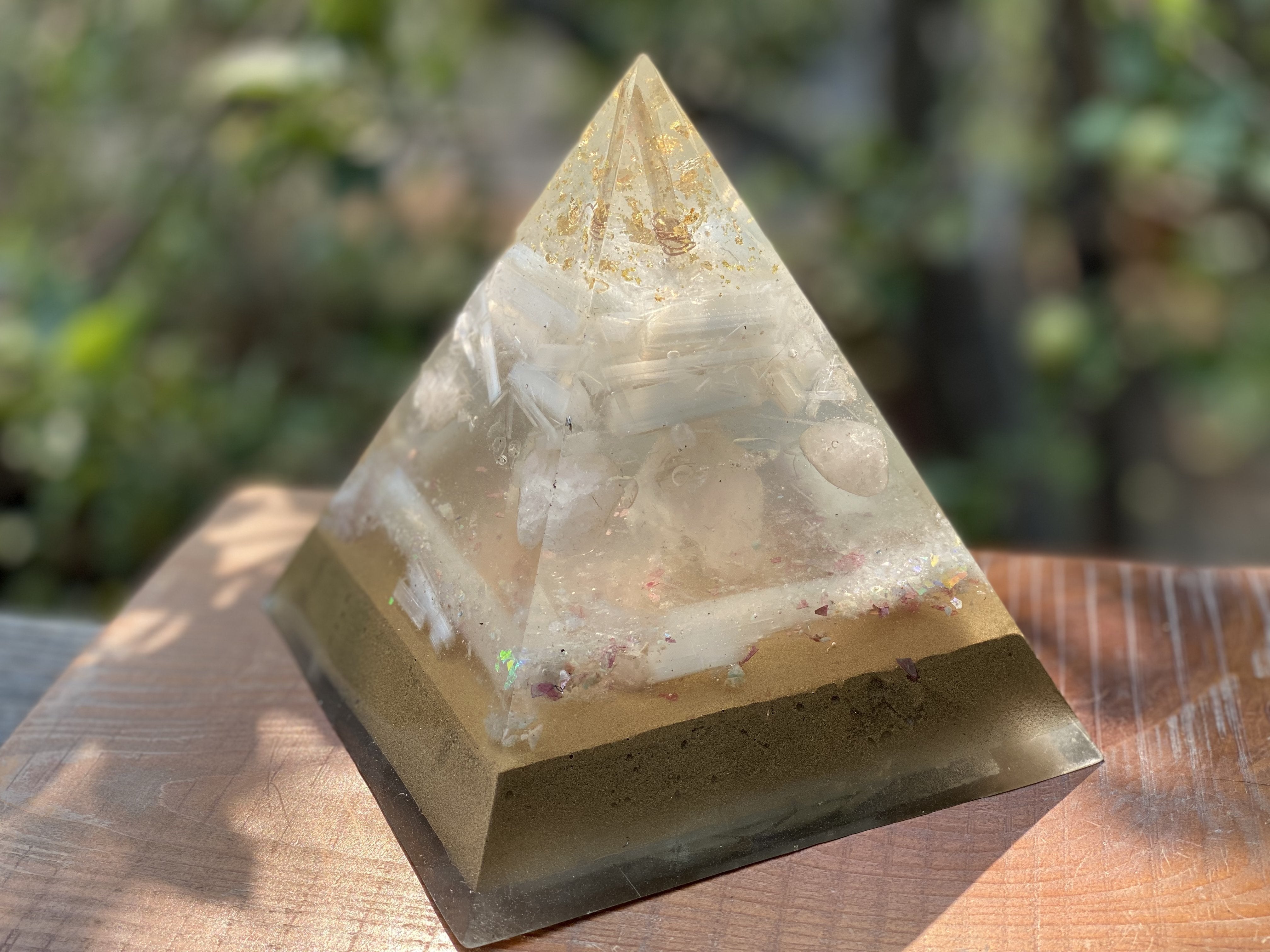 XLarge Mother Mary Rosequartz Pyramid – OrAgonite
