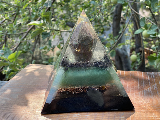 ExLarge Peacock Quartz Pyramid – OrAgonite