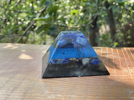 Medium Double Layered Lapis Flat Top Pyramid – OrAgonite
