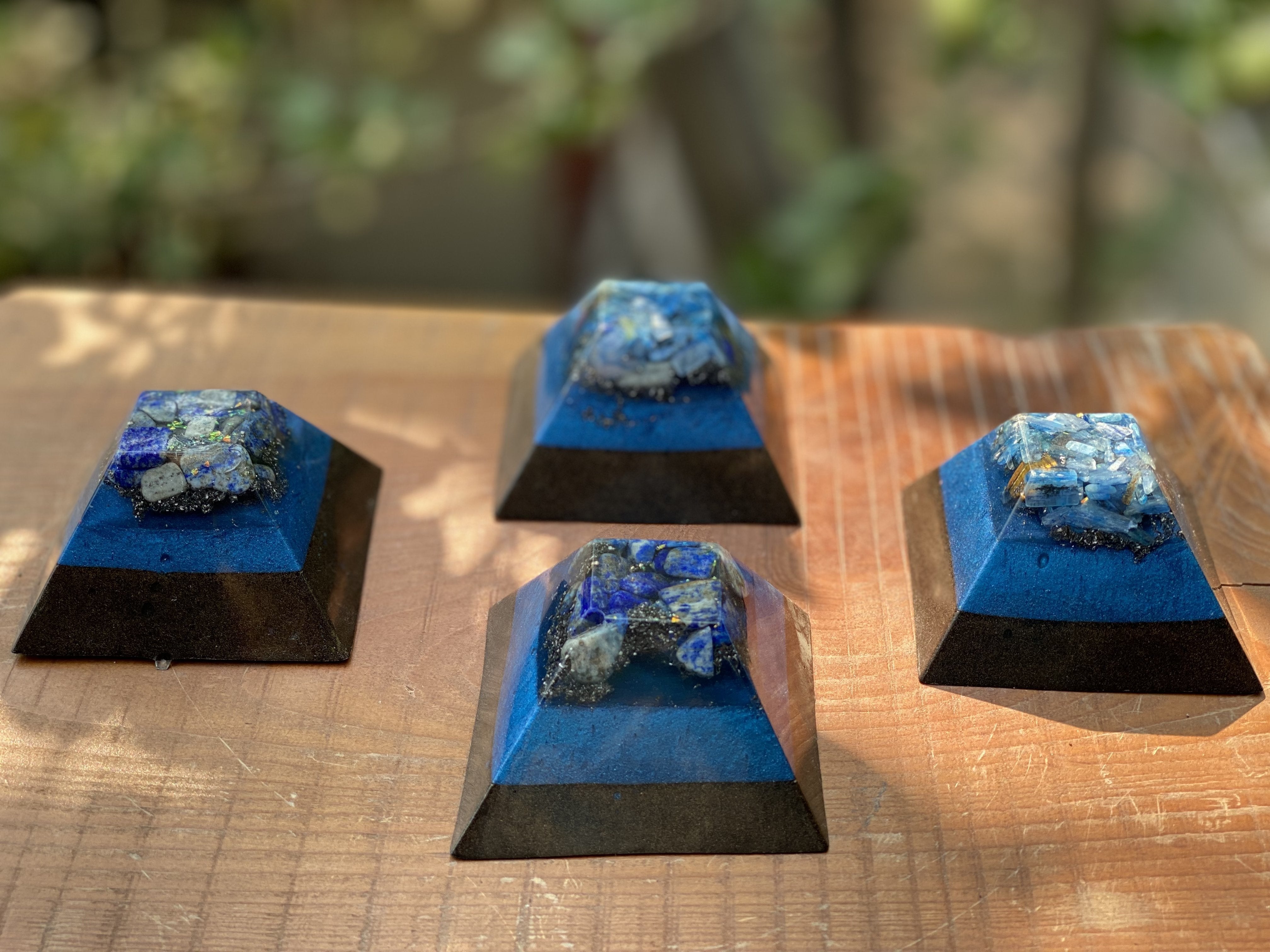 Medium Kyanite Flat-Top Layered Pyramids – OrAgonite