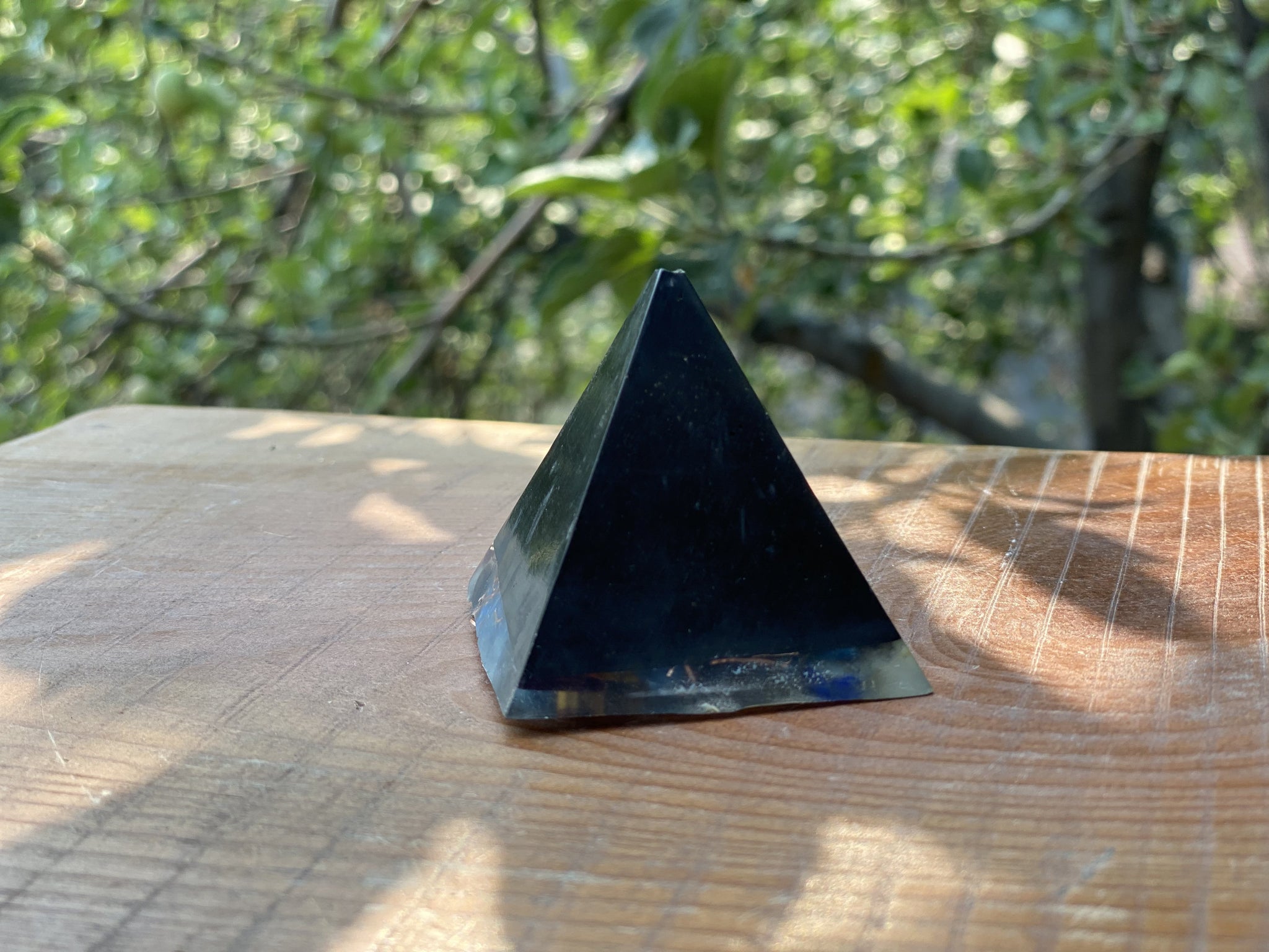 Small Black Triskelion Pyramid – OrAgonite